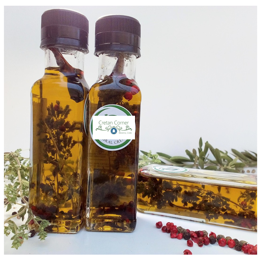 Spiced Cretan olive oil Extra Virgin / 100ml - Cretan Corner